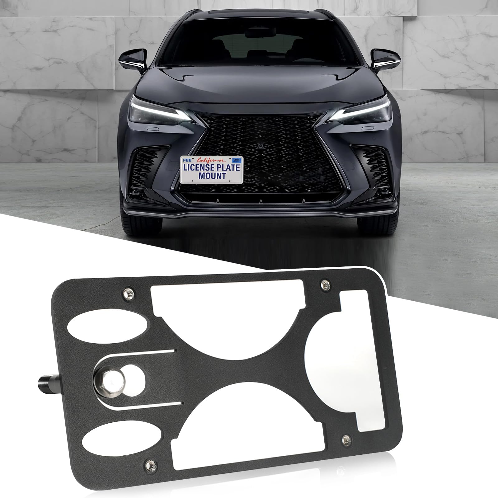 Snapklik.com : No Drill Front Bumper License Plate Mount Compatible