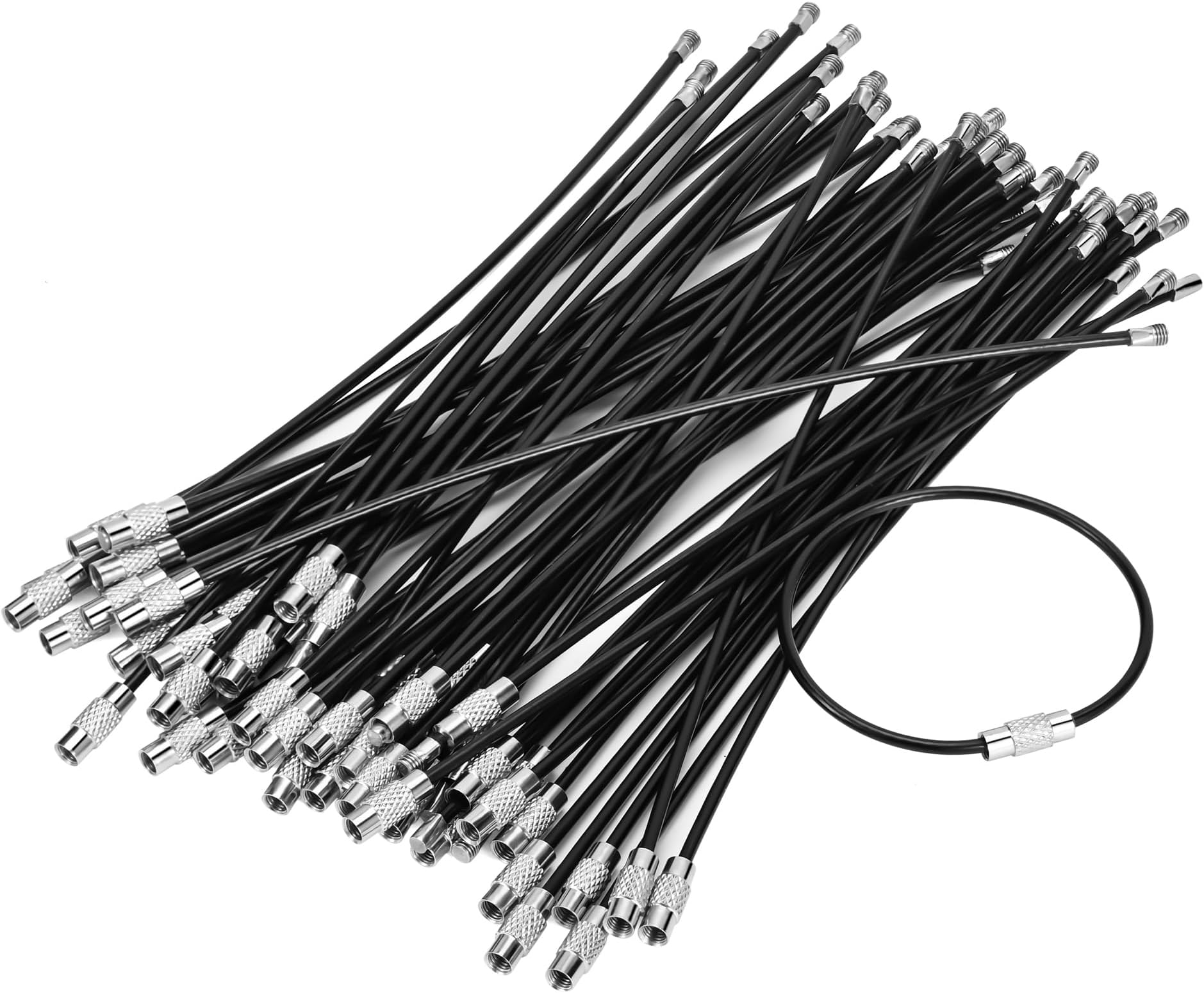 Amazon.com: CYJZWOH 100pcs Stainless Steel Wire Keychains Cable, Key ...
