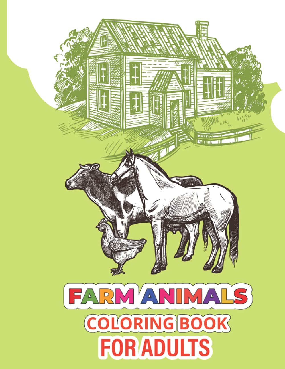 Buy Farm Animals Coloring Book For Adults: Animal Relaxation ...