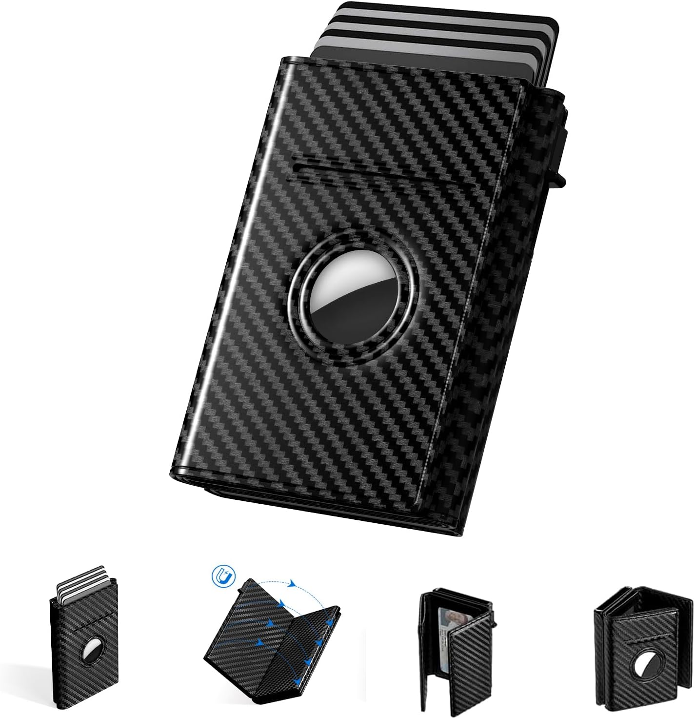 Amazon.com: Airtag Wallet for Men, Air Tag Wallet with Airtag Holder ...