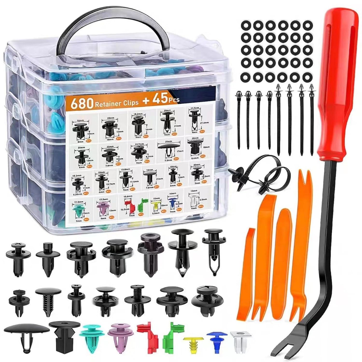 Amazon.com: ZZRLQJ Car Parts,725PCS Car Repair Kit, Push-in Expansion ...