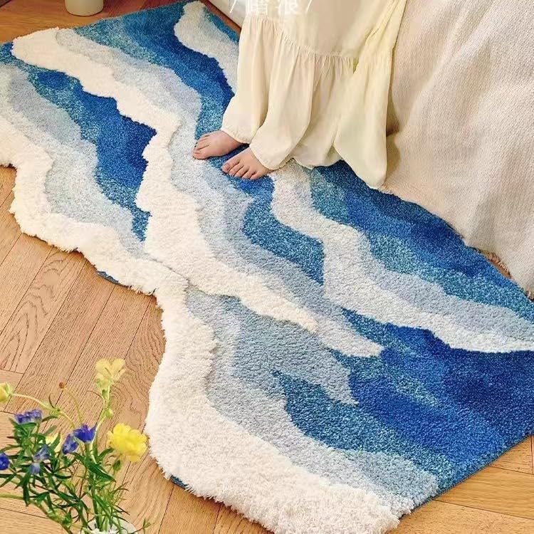 Amazon.com: ZYLG Wave Shape Furry Bedroom Rug, Fluffy Area Rug, Girls ...