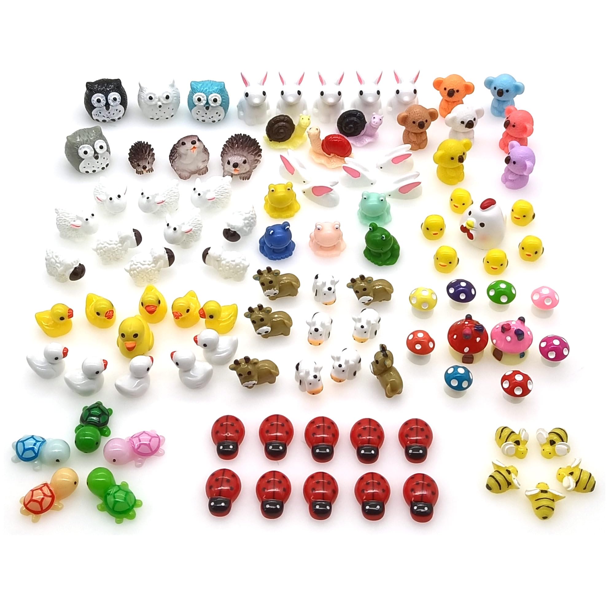 Amazon.com: NIBERDA 100 Pcs Mini Resin Animals Figures, Mixed Tiny ...