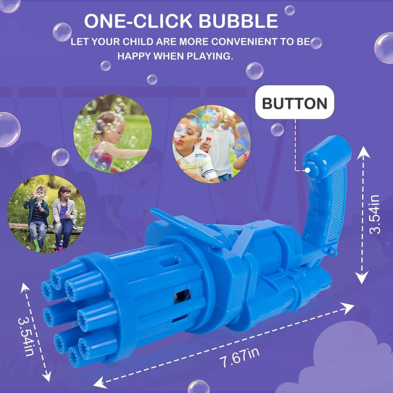 electric bubble machine, black gold Gatling bubble gun, children's ...