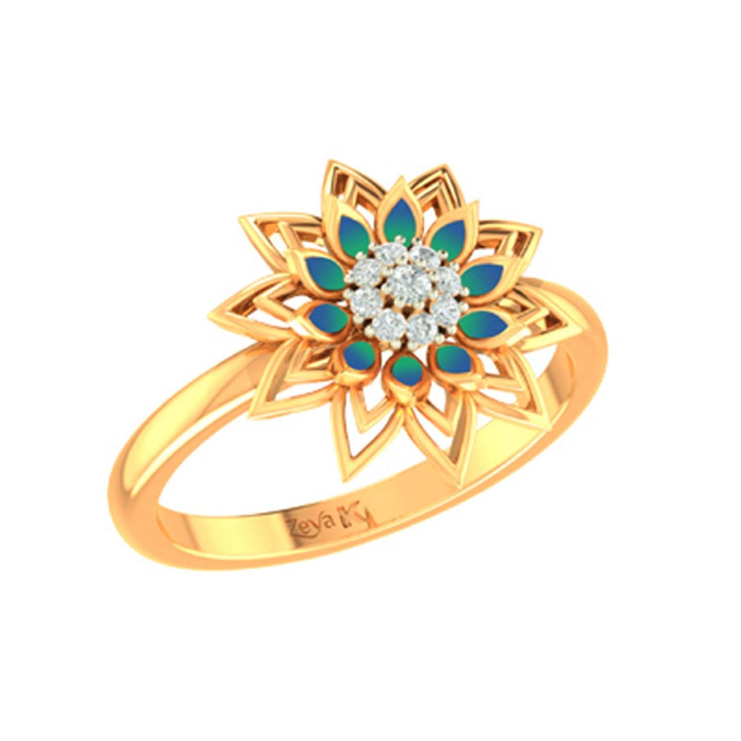 Zeya Yellow Gold Ring : Amazon.in: Jewellery