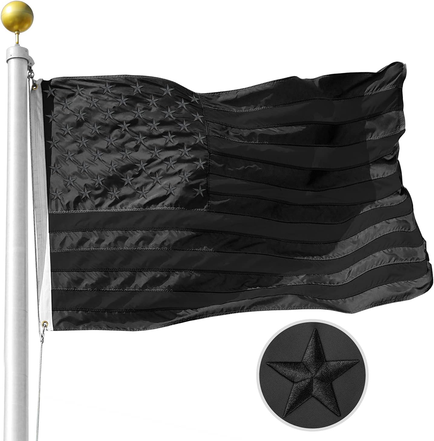Amazon.com : All Black American Flag 4x6 Outdoor 100% Made In USA Heavy ...
