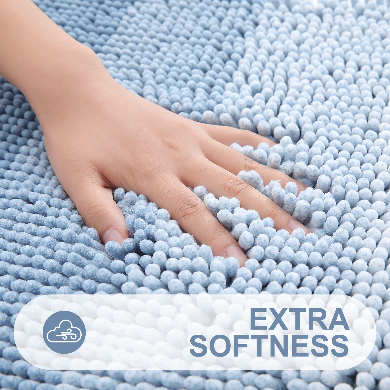 Snapklik.com : OLANLY Bathroom Rug, Extra Soft Chenille Thick Absorbent ...
