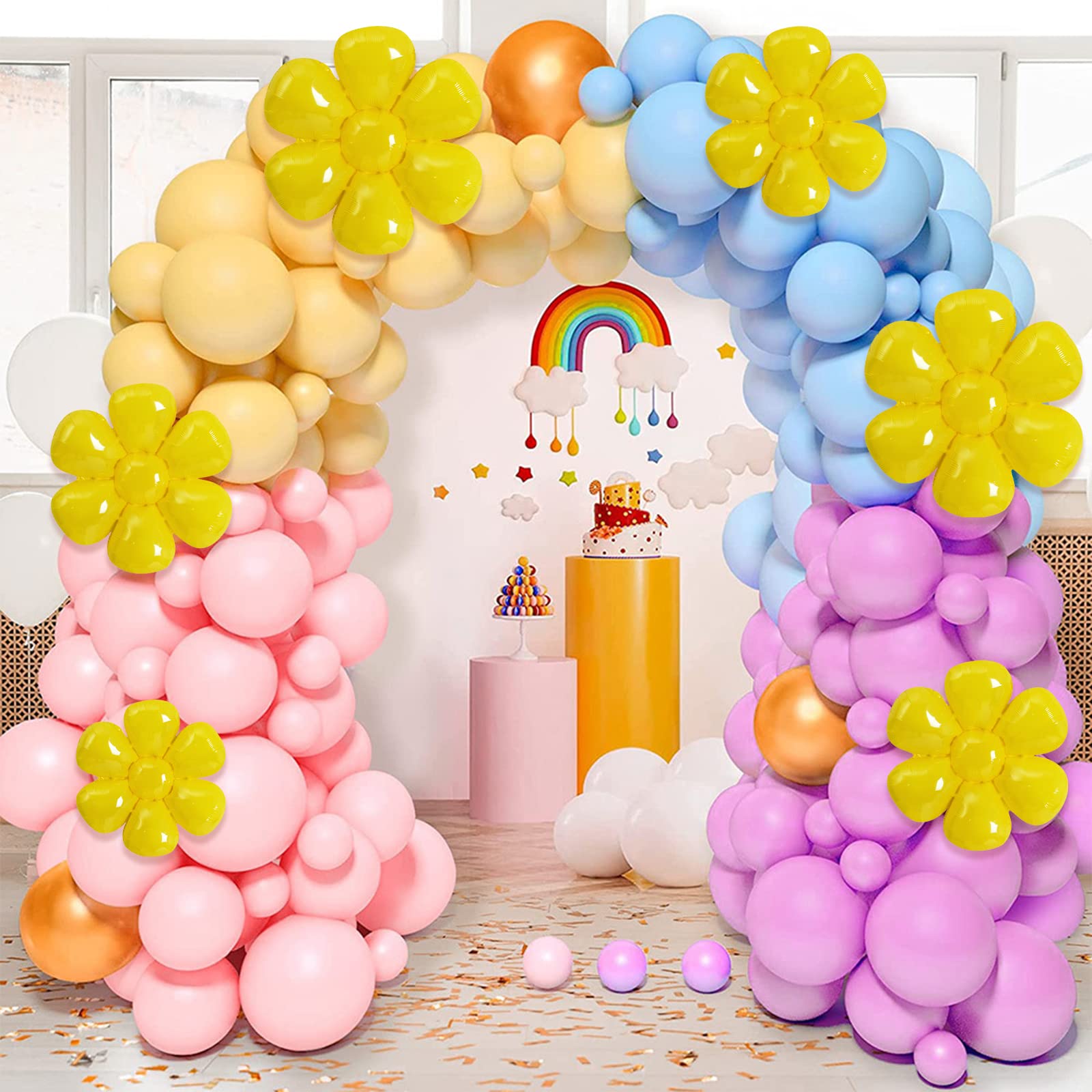 Snapklik.com : ACCEVO Yellow Flower Balloons 10pcs Daisy Balloons ...