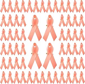 Amazon.com: WANDIC 200 Pcs Peach Ribbon Pins, Peach Satin Brooches ...