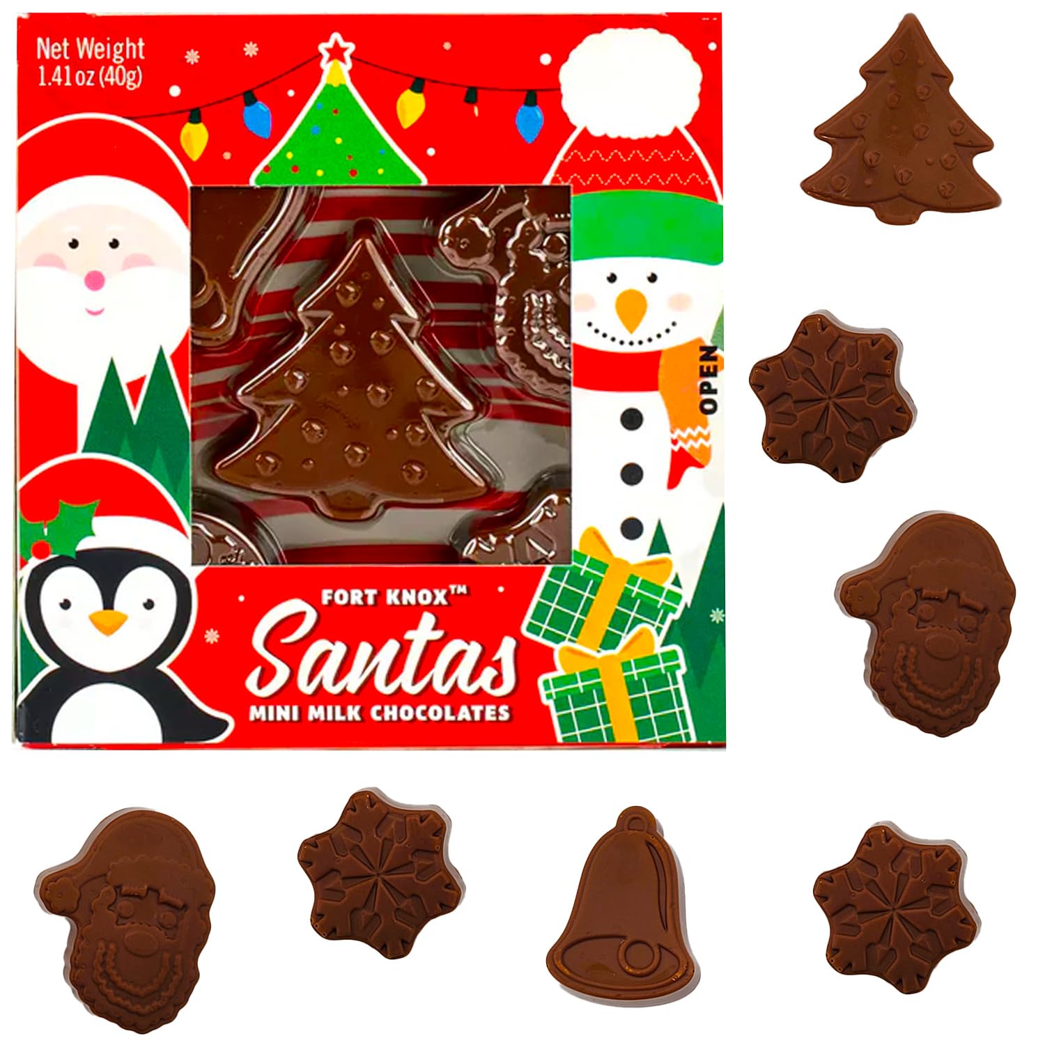 Amazon.com: Fruidles Christmas Santas Mini Milk Chocolates Snack ...
