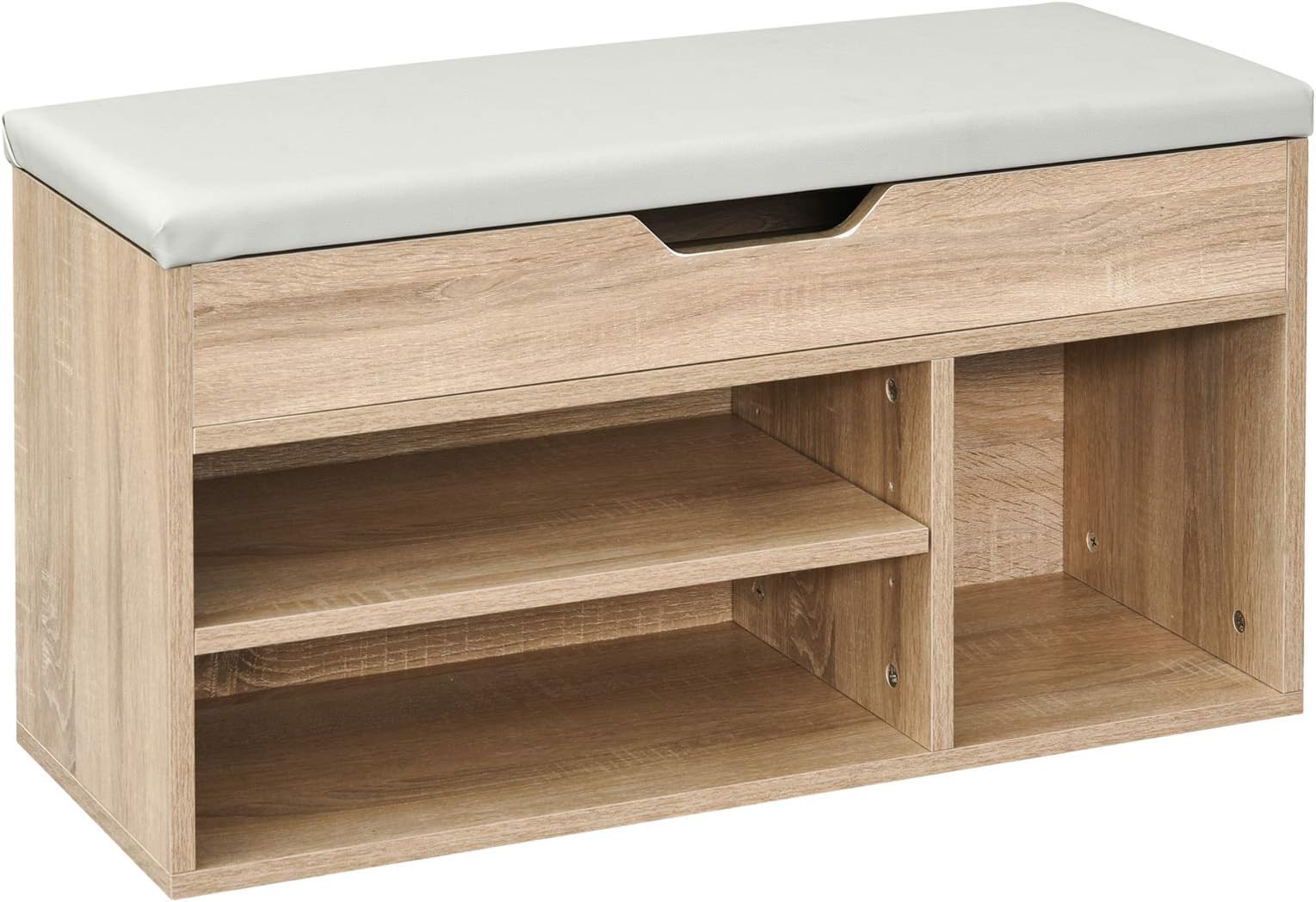 HOMCOM Banc de rangement, coffre de rangement à haut relevable, banc à ...