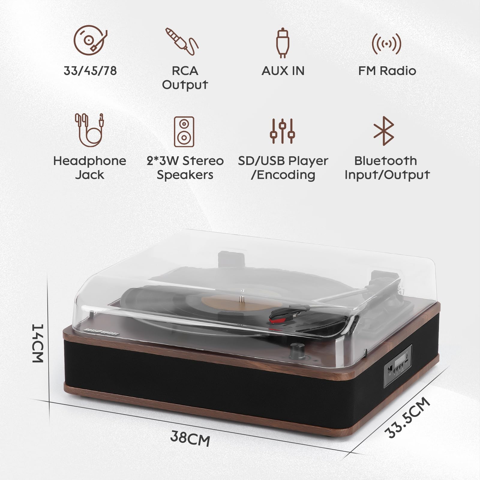 Snapklik.com : Retrospiler Record Player, Bluetooth Input & Output ...