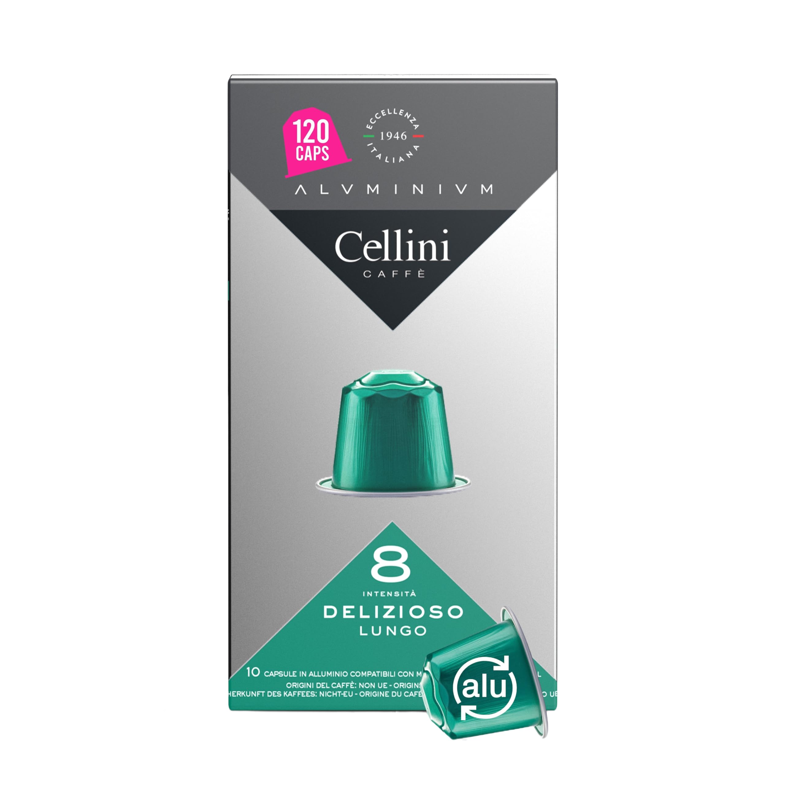 Amazon.com: Cellini Caffè Delizioso Lungo Aluminum Nespresso Pods, 120 ...
