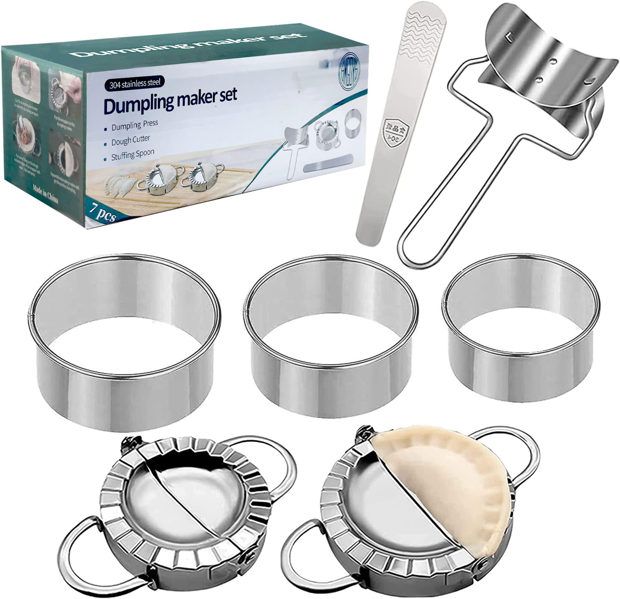 Amazon.com: AMGOYA Dumpling Maker Kit Stainless Steel Dumpling Mold ...