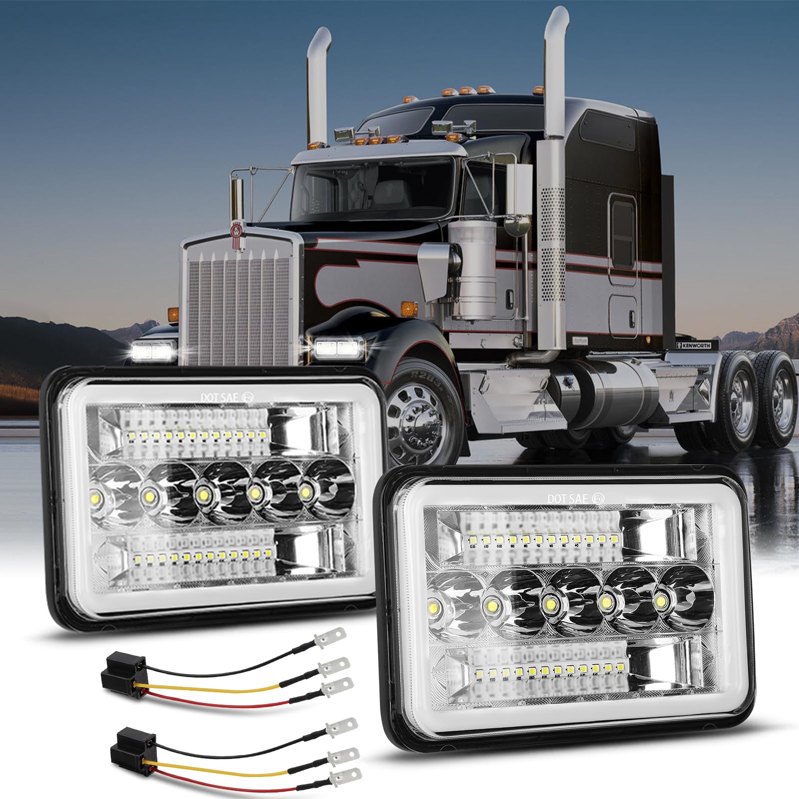 Amazon.com: 1997 Chevy S10 Headlights 4x6 Inch LED Chevy S10 Headlights ...