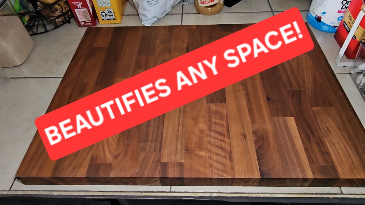 Watch 25"x18" Walnut Butcher Block - Gorgeous! on Amazon Live