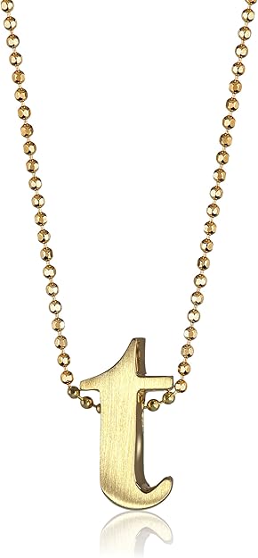 Amazon.com: Alex Woo "Little Letters" 14k Yellow Gold "T" Pendant ...