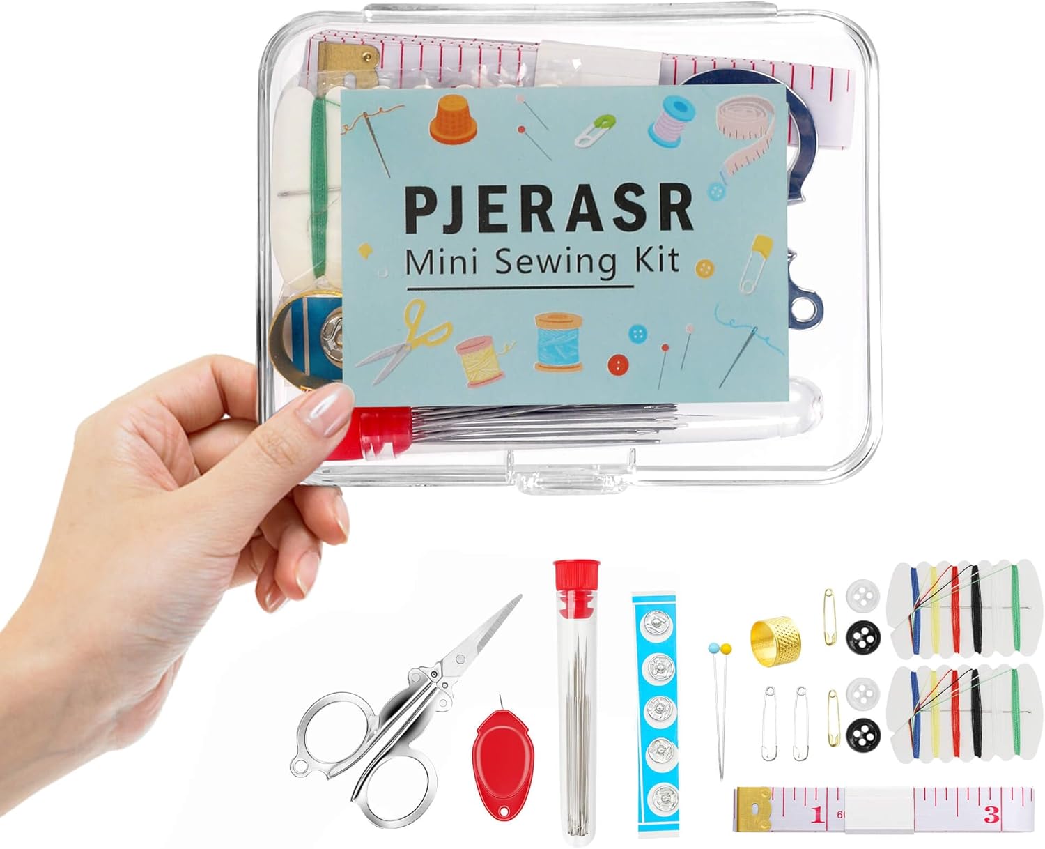 Amazon.com: Min Sewing Kit, Travel Sewing Kit with Multi-Color Threads ...