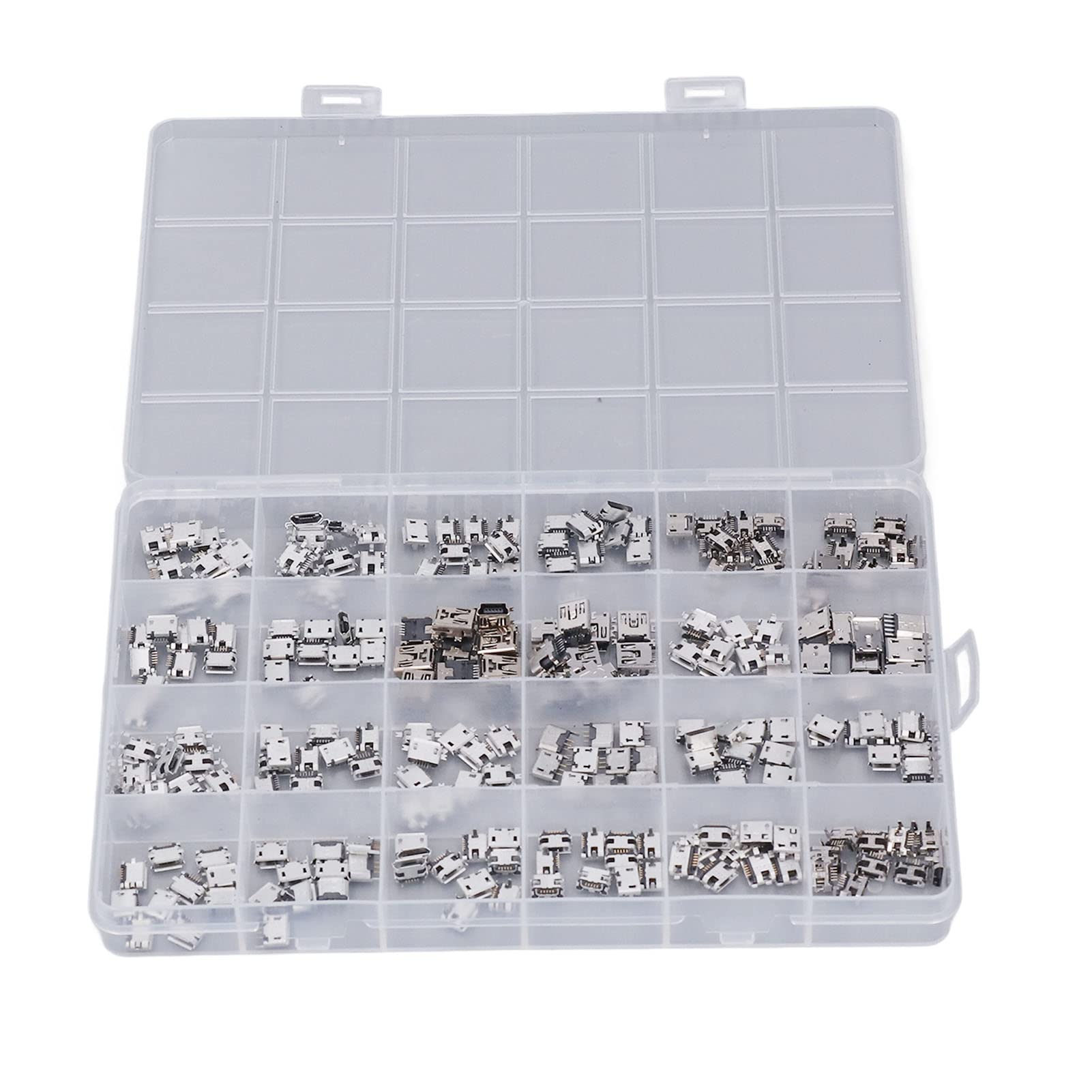 Amazon.com: 240 Pcs Micro USB Connector Set Stainless Steel Single Row ...