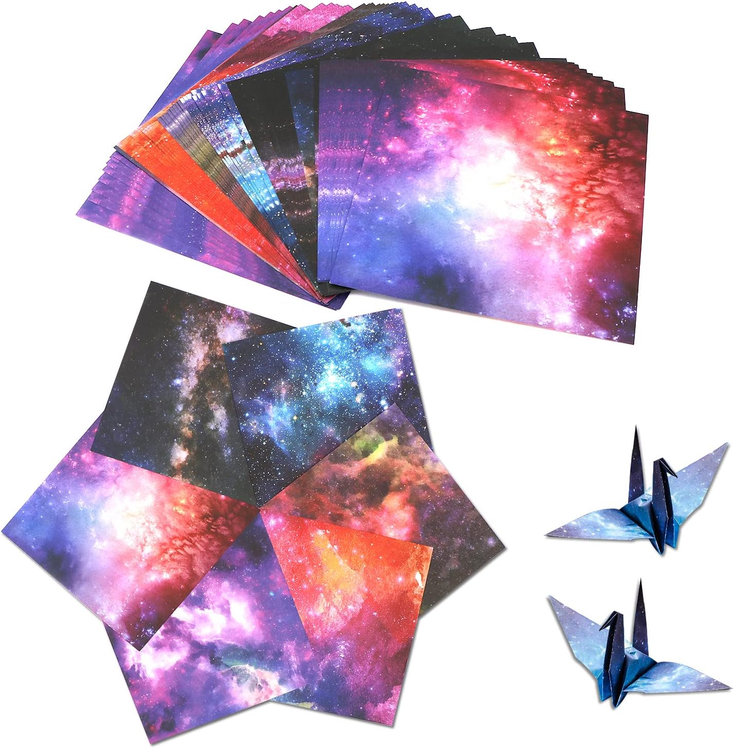 Amazon.com: Double Sided Origami Paper Kit 6 x 6 Inch Starry Sky ...