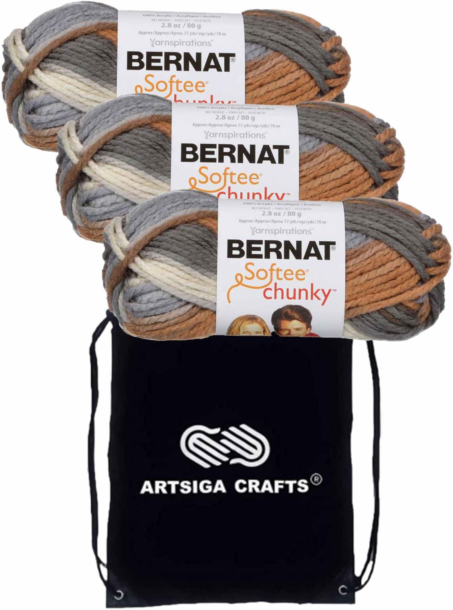 Amazon.com: Bernat Knitting Yarn Softee Baby Solids Soft Red 3-Skein ...