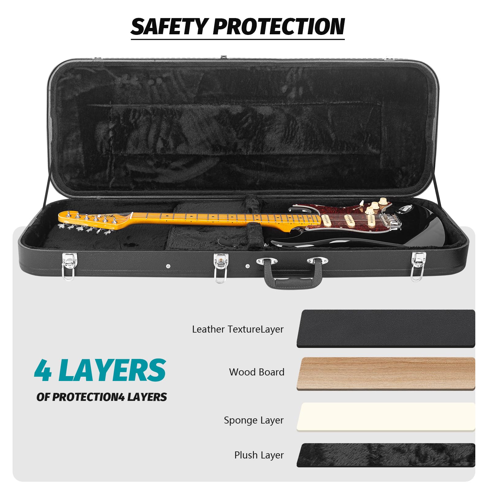 Snapklik.com : LETSROCK Electric Guitar Hard Shell Case, 39-Inch ...
