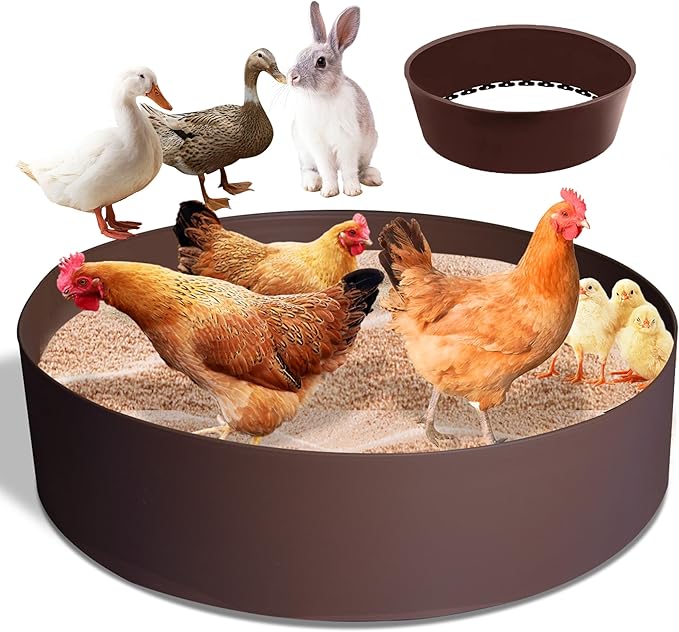 Amazon.com : Zeus & Ruta Adjustable Chicken Dust Bath Tub, Bottomless ...