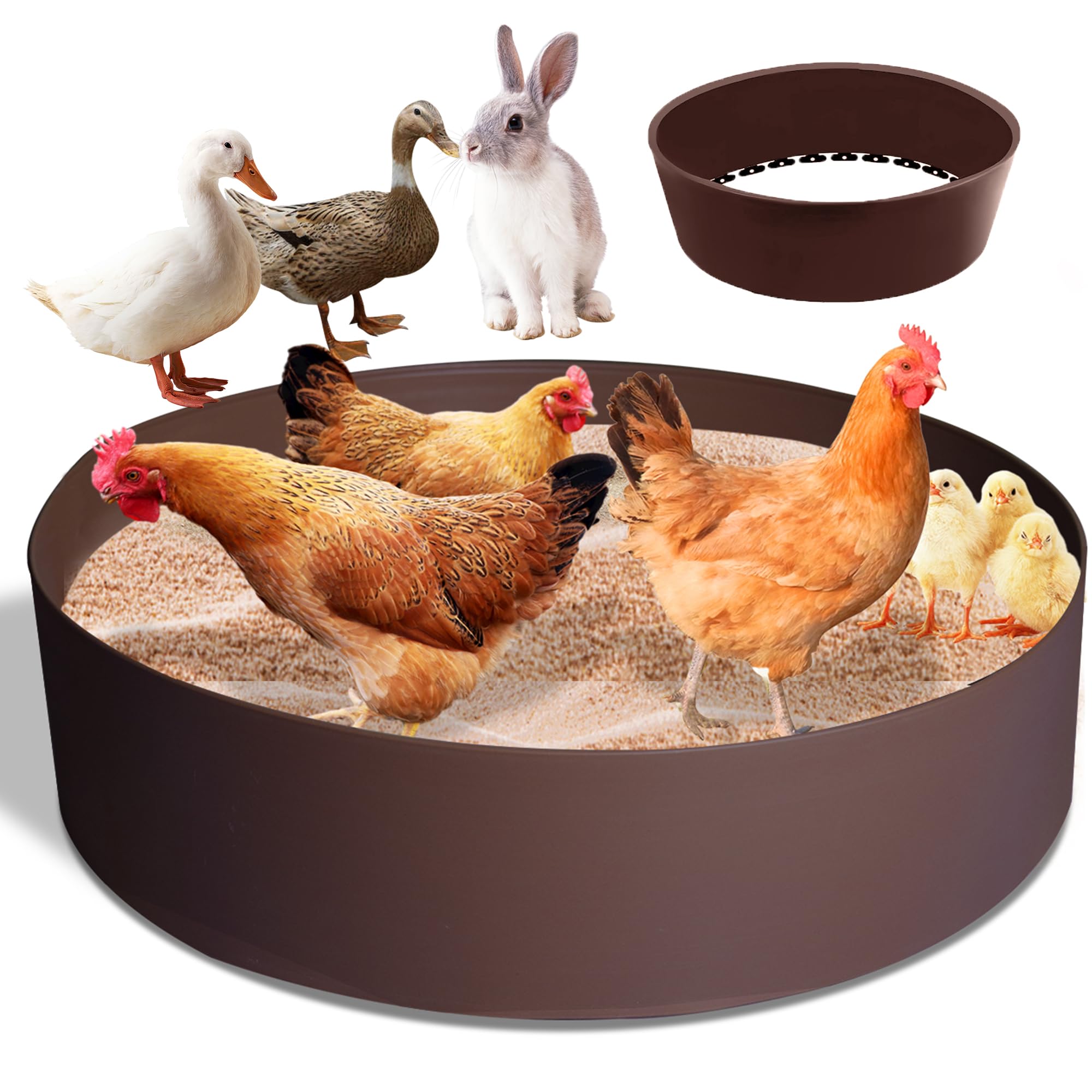 Amazon.com : Zeus & Ruta Adjustable Chicken Dust Bath Tub, Bottomless ...