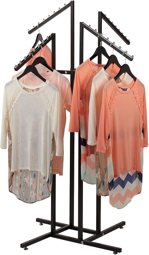 Amazon.com: SSWBasics Black 4 Way Adjustable Clothing Rack with Slanted ...