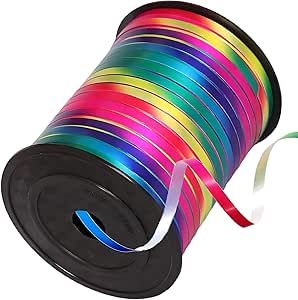 Amazon.com: BRZIKWT 500 Yards Rainbow Crimped Curling Ribbon Shiny ...