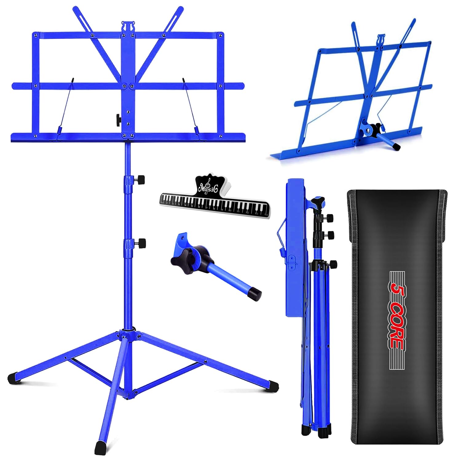Amazon.com: 5 CORE Sheet Music Stand 2 in 1 Dual Use Professional ...