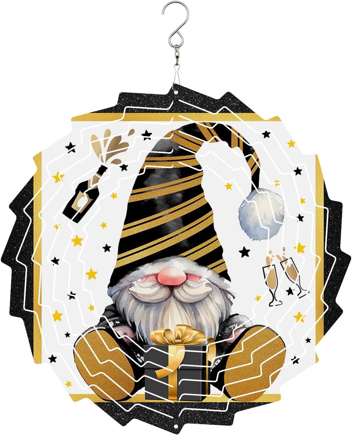 Amazon.com: Wind Spinner Graduation Dwarf Black Gold Gift Metal Hanging ...