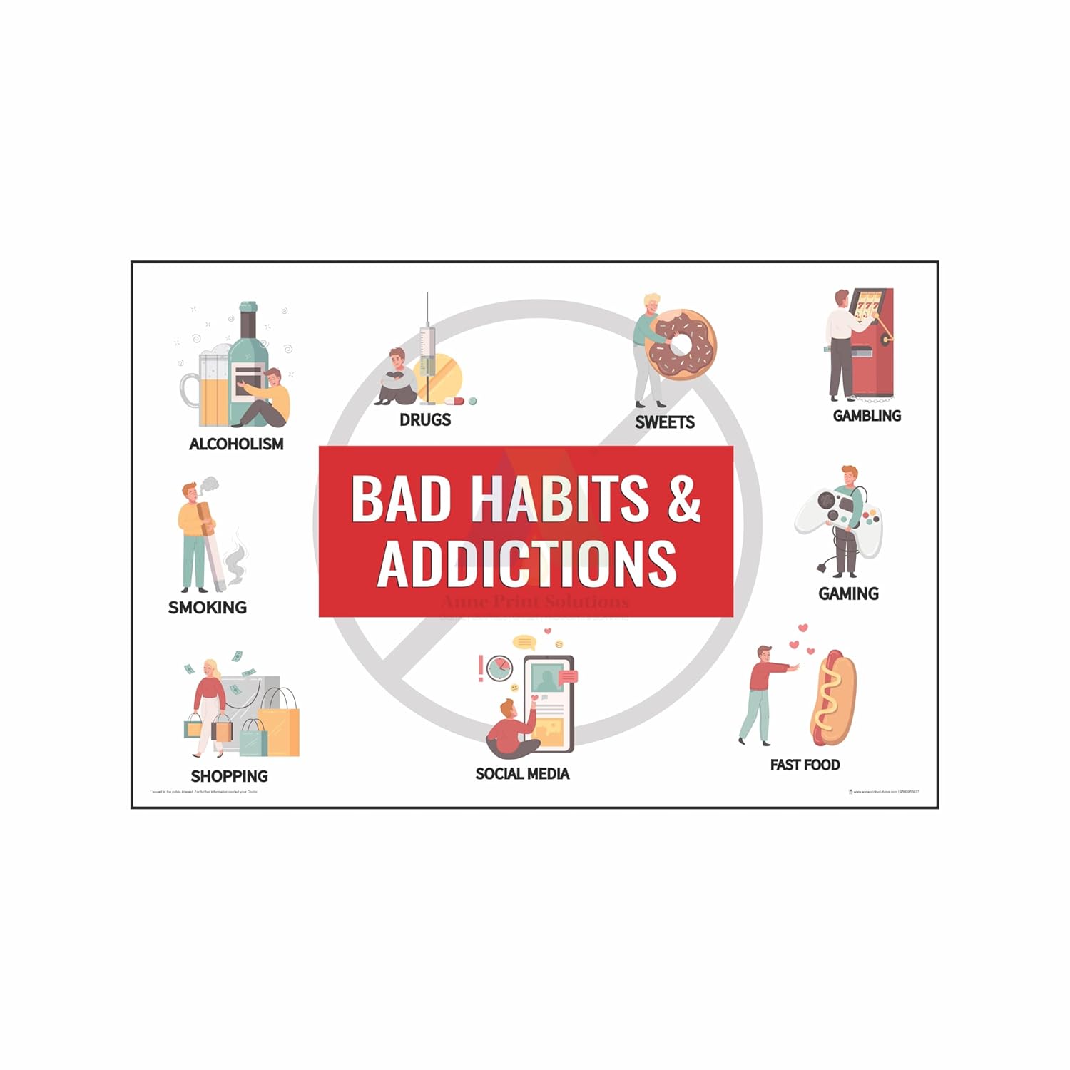 Anne Print Solutions® Bad habits & addiction Posters Without Frame ...
