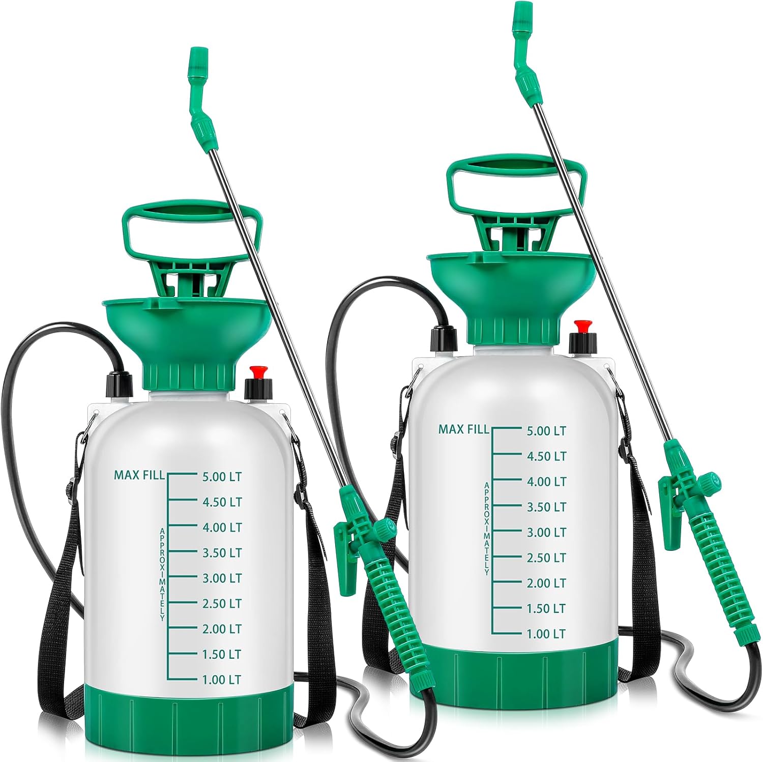 Amazon.com - Nuogo 2 Pcs 1.3 Gallon Pump Pressure Sprayer, 5L Portable ...