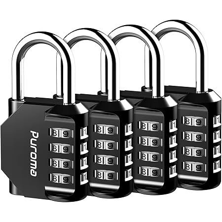 Combination Lock, 4 Digit Combination Padlock for School Gym Sports ...