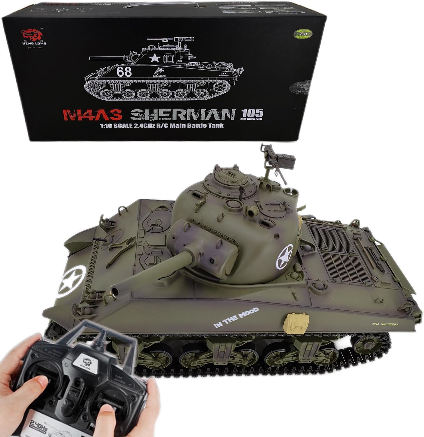 Amazon.com: Ssccgym Remote Control Heavy Tank America M4A3 RC Battle ...