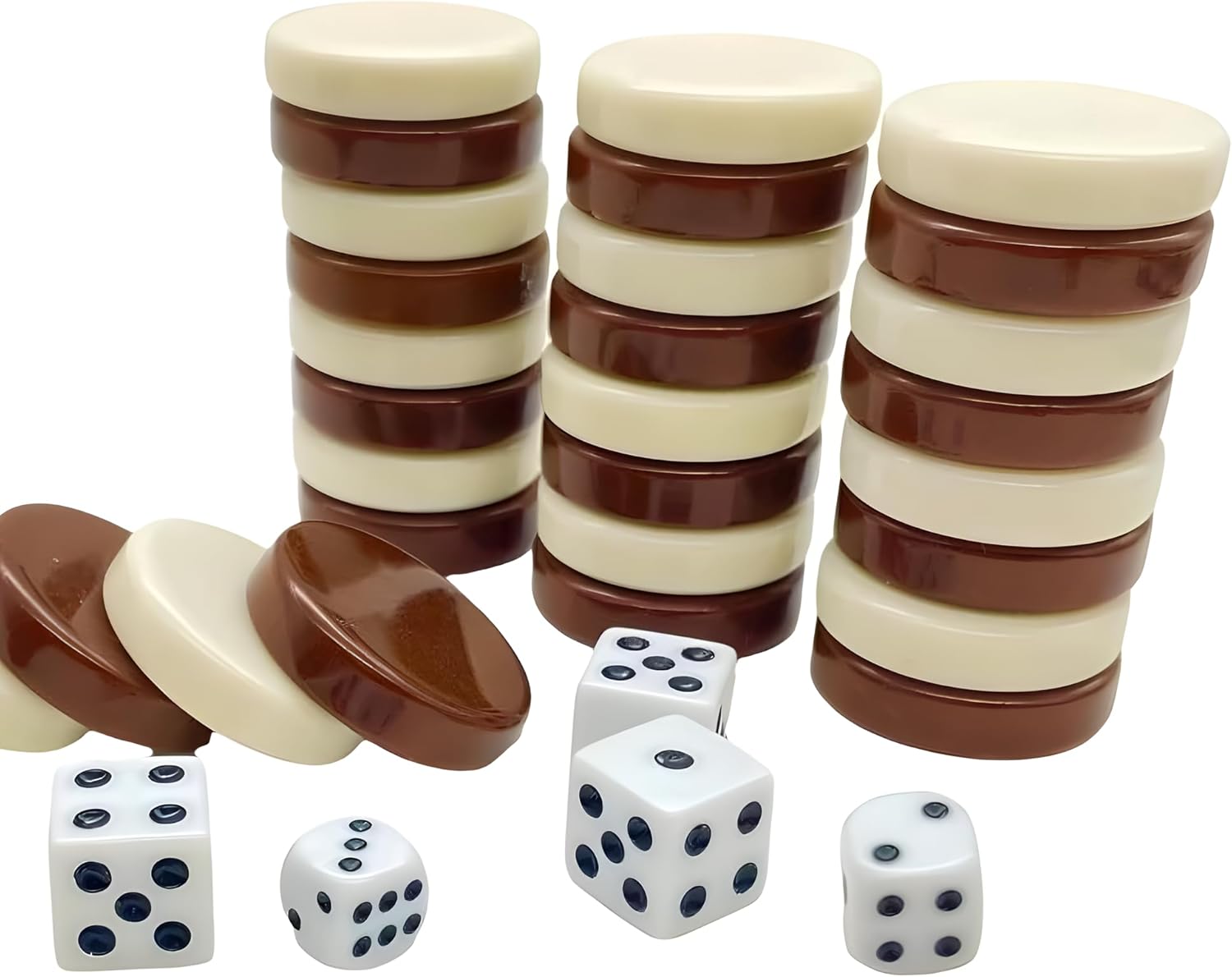 Amazon.com: 30 Pieces Backgammon Checkers 1.25 Inch Replacement Set ...