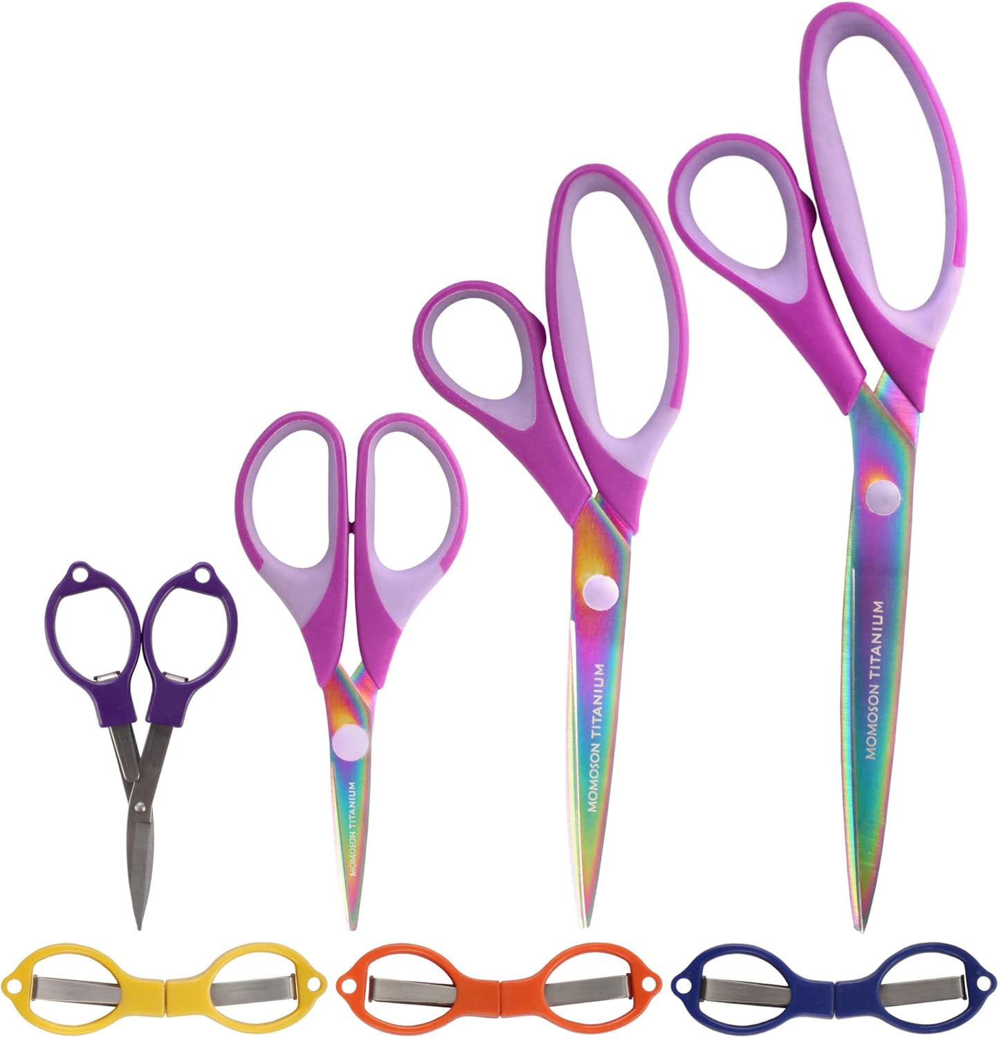 Amazon.com: JubileeYarn Titanium Softgrip Scissors Set with Folding ...