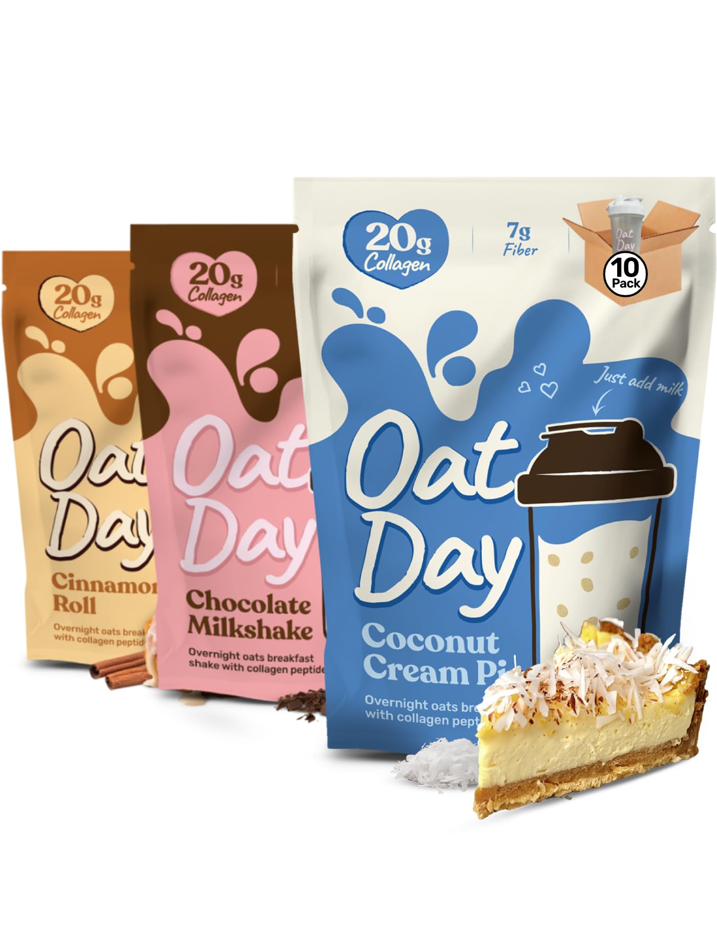 Amazon.com: Variety 10 Pack Overnight Oats & Shaker Bottle - Drinkable ...
