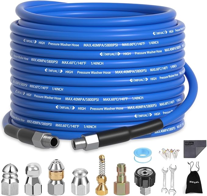 Amazon.com: NIFUAL Pressure Washer Cleaning Kit Sewer Jetter Kit for 1/ ...