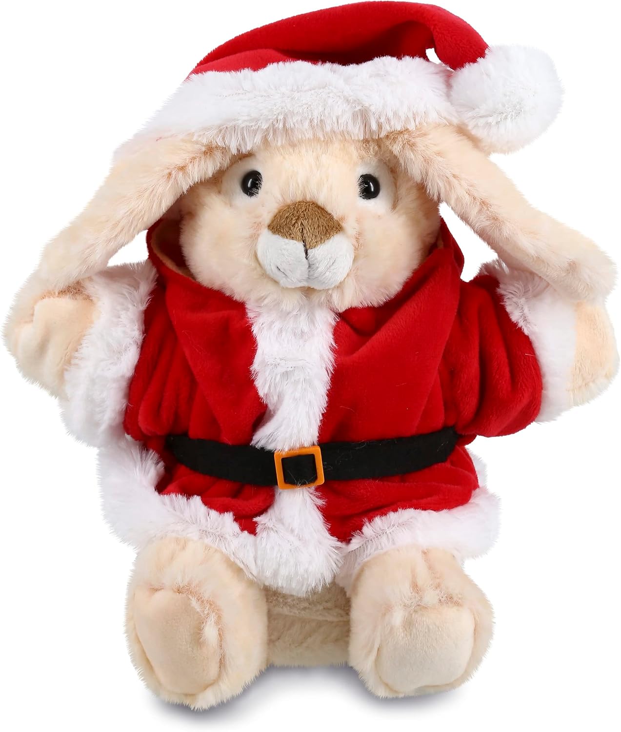 Amazon.com: DolliBu Santa Rabbit Stuffed Animal Plush Hand Puppet ...