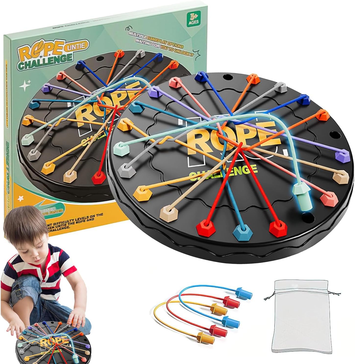 Brainy Knots Rope Untangling Game, Interactive Game Rope Challenge ...