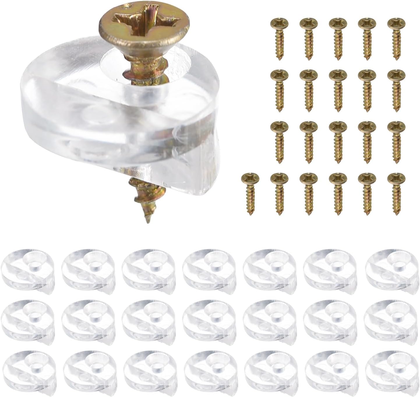 uxcell 30Set Glass Retainer Clips Kit, 13mm Plastic Glass Cabinet Clips ...