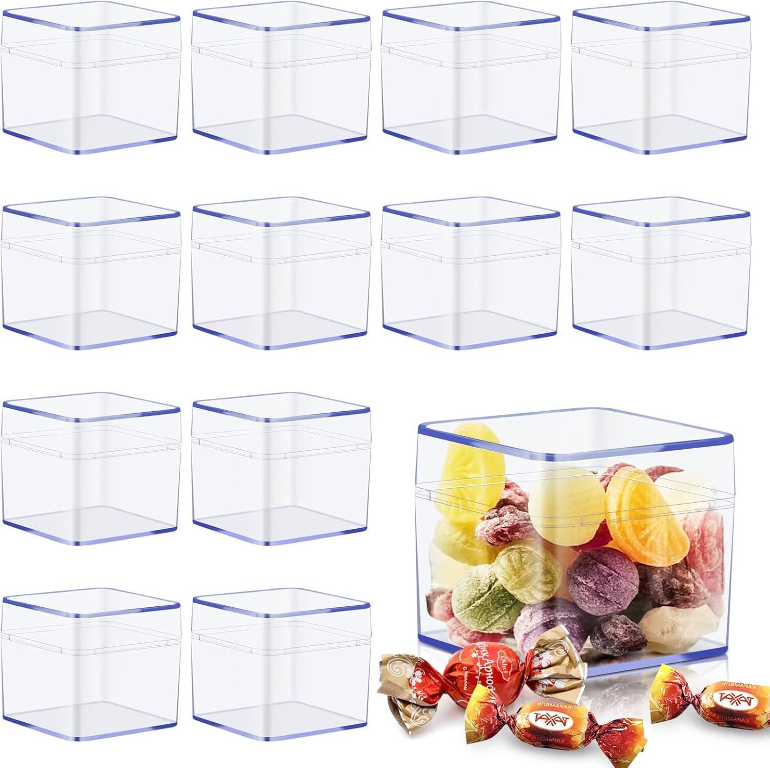 Amazon.com: Amersumer 20Pack Plastic Clear Box with Separate Lid,2.2x2 ...
