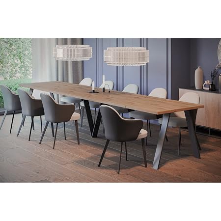 Endo-Moebel Lungo XXL Dining Table 130 cm - 405 cm Expandable Kitchen ...