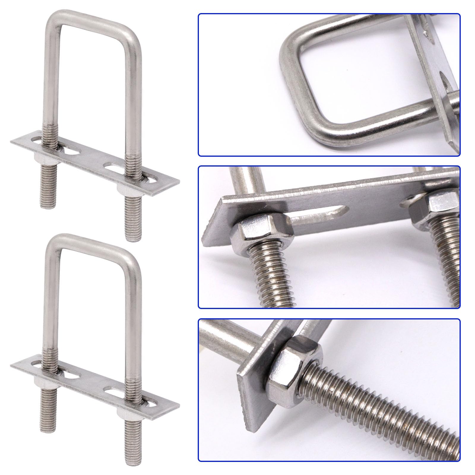Snapklik.com : BENLIUDH U Bolts 2 Inch Wide, 120mm Length M10 Stainless ...