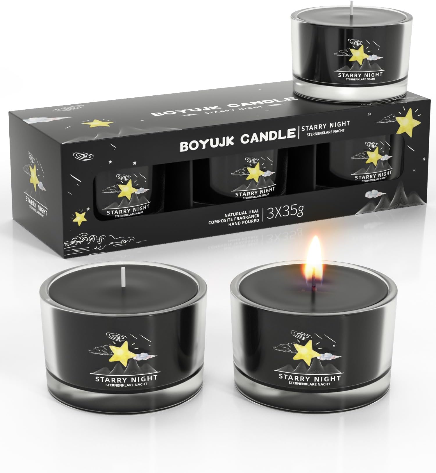 KeiCo A-Z Personalised Alphabet Letter Candle with Gift Box - Winter ...