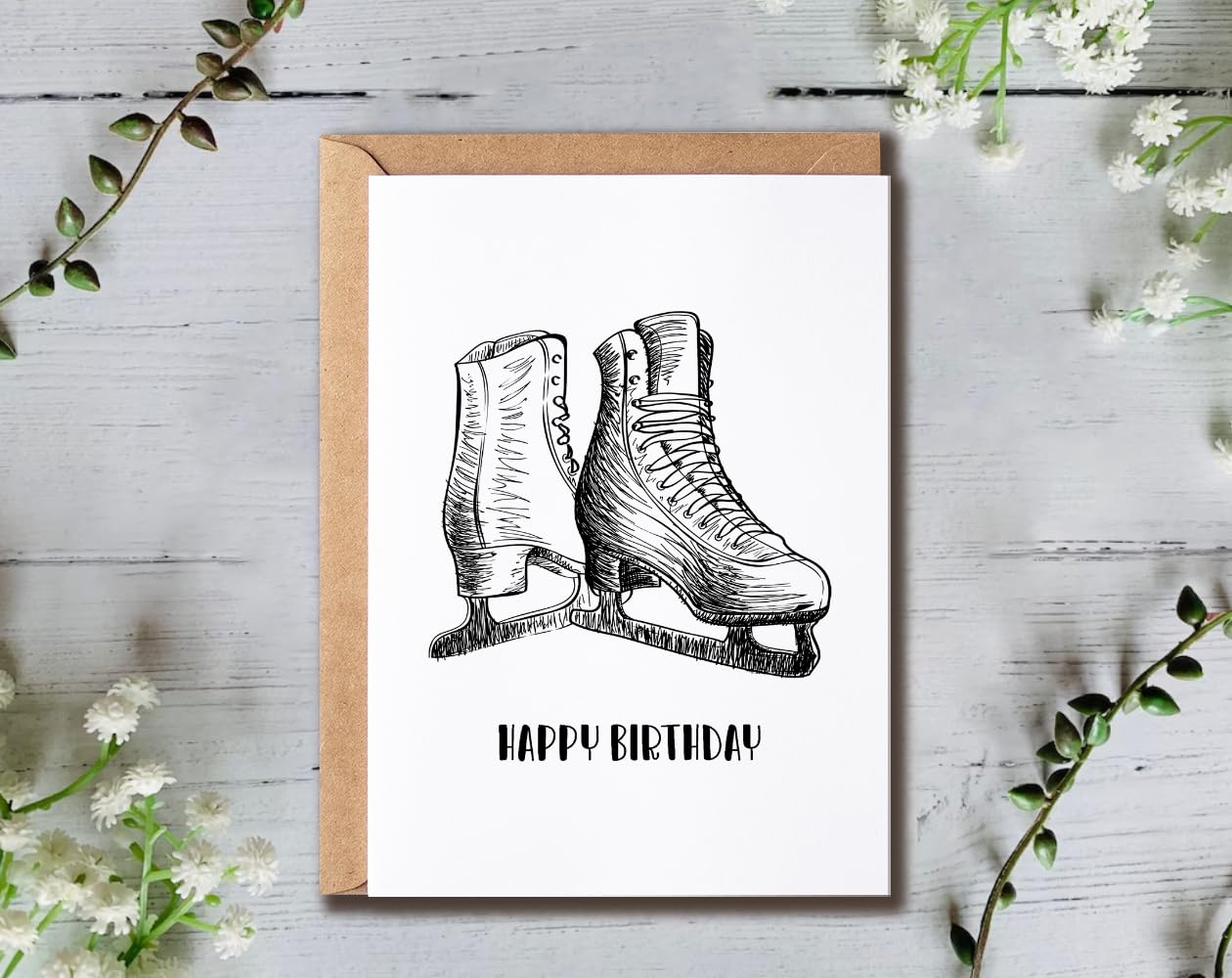 Ice Skating Birthday Quotes Ice Skates Personalised Birthday Card 632