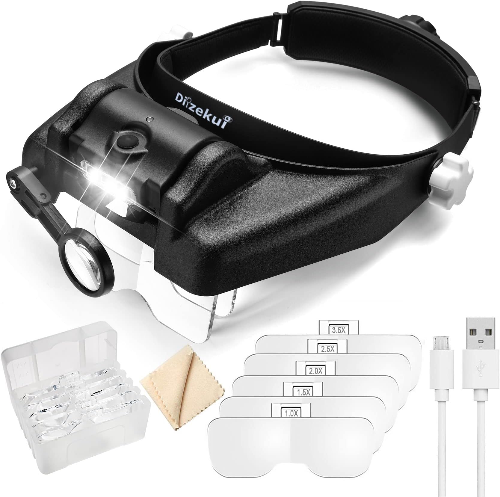 Amazon.com: Carson Pro Series MagniVisor Deluxe Head-Worn LED Lighted ...