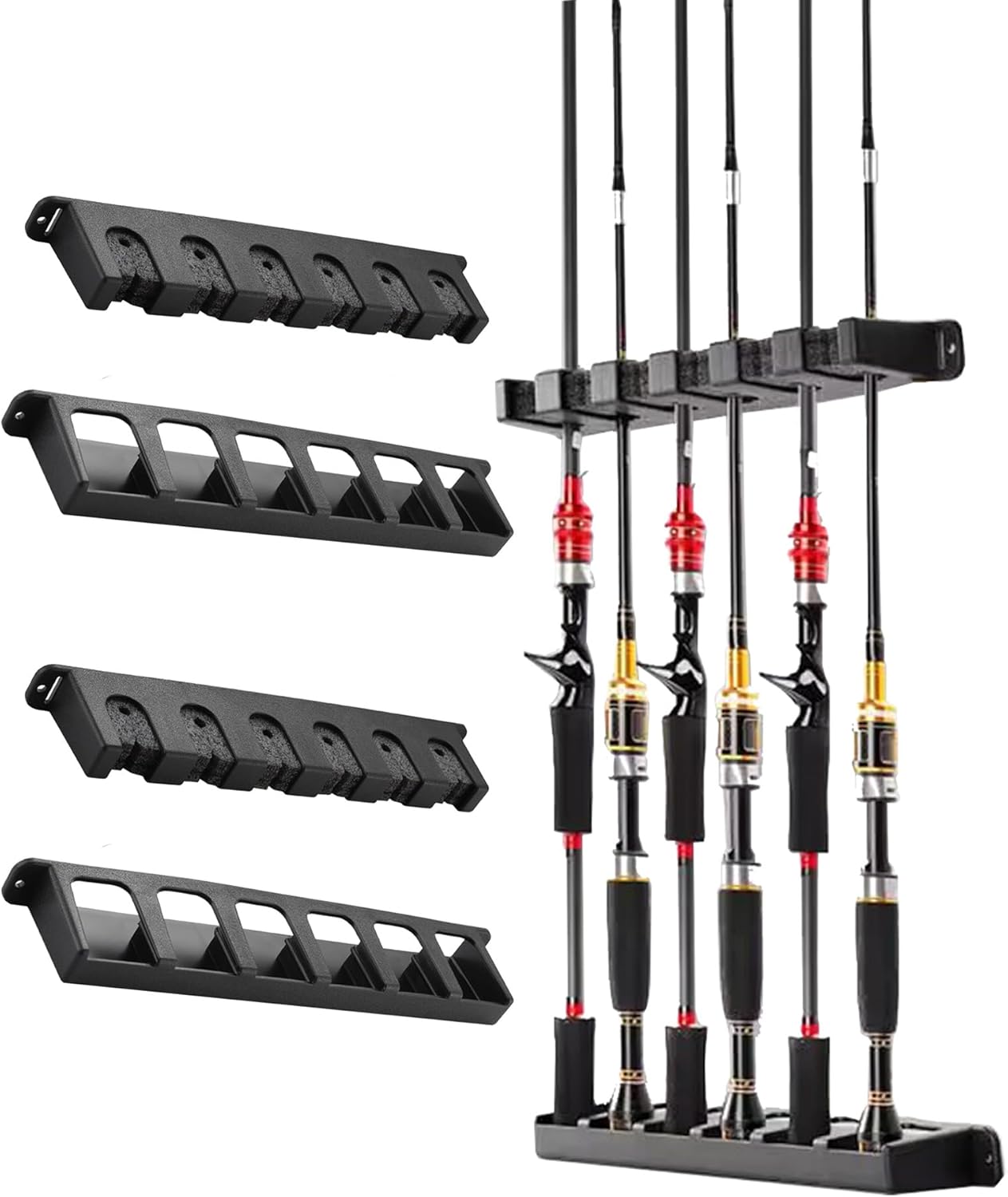 Amazon.com: Tcakelox Fishing Rod Holder for Garage Vertical Wall ...